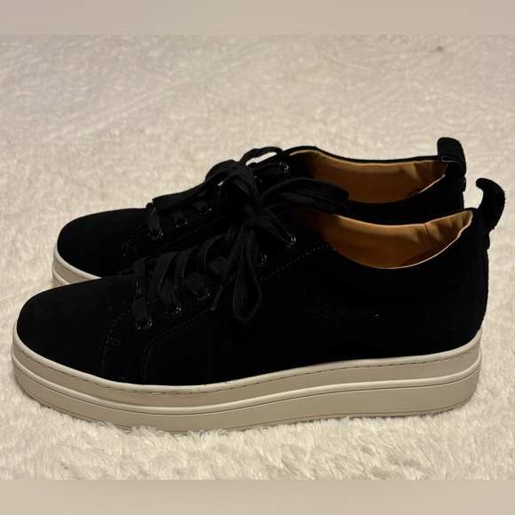 J Slides | Shoes | J Slides Black Suede Leather Platform Sneakers 85 ...